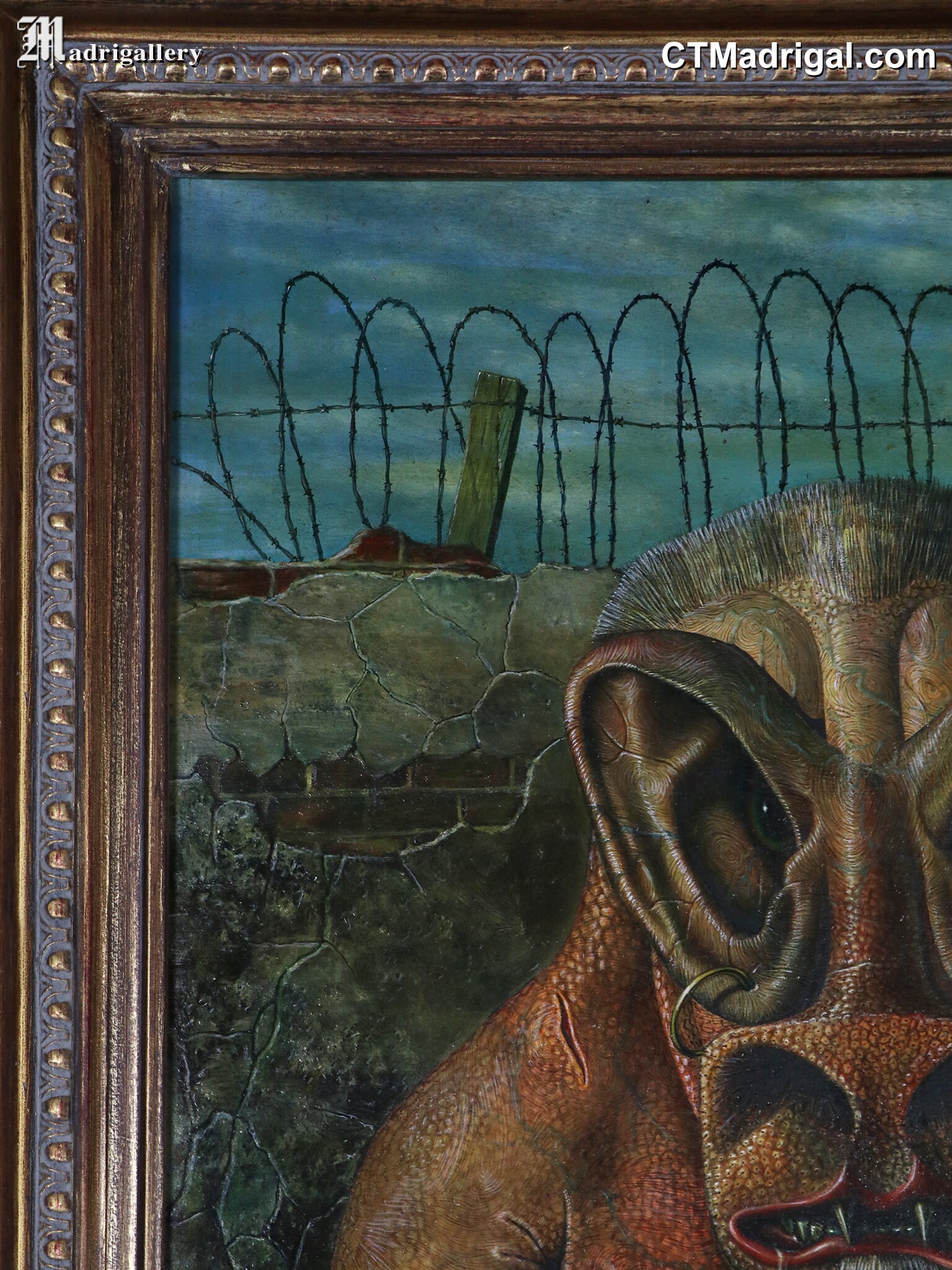 Huge Old Surreal Painting Oil Portrait Painting Surrealist Monster ...