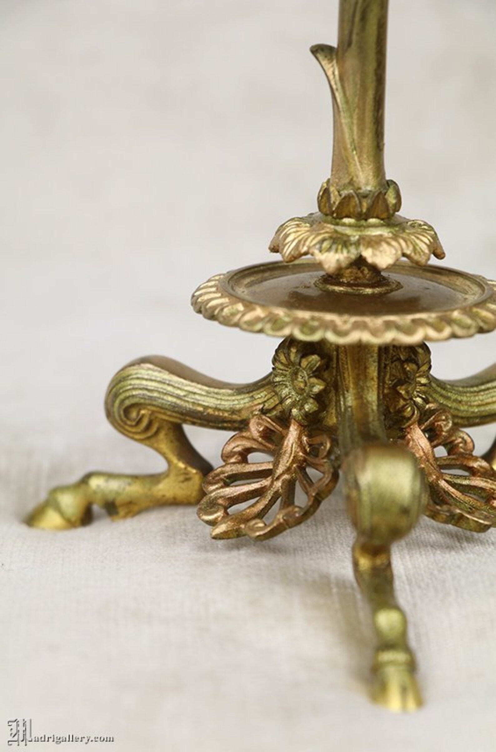 Antique Lizard Candlestick, Victorian Gilt Gilded Bronze Brass ...