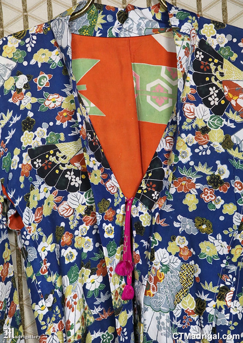 Antique Blue Silk Haori Vintage Kimono Jacket Robe Coat Long - Etsy