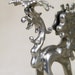 Old Nickel Silver Candlestick Pair, Griffin Dragon 2 Candle Holders ...
