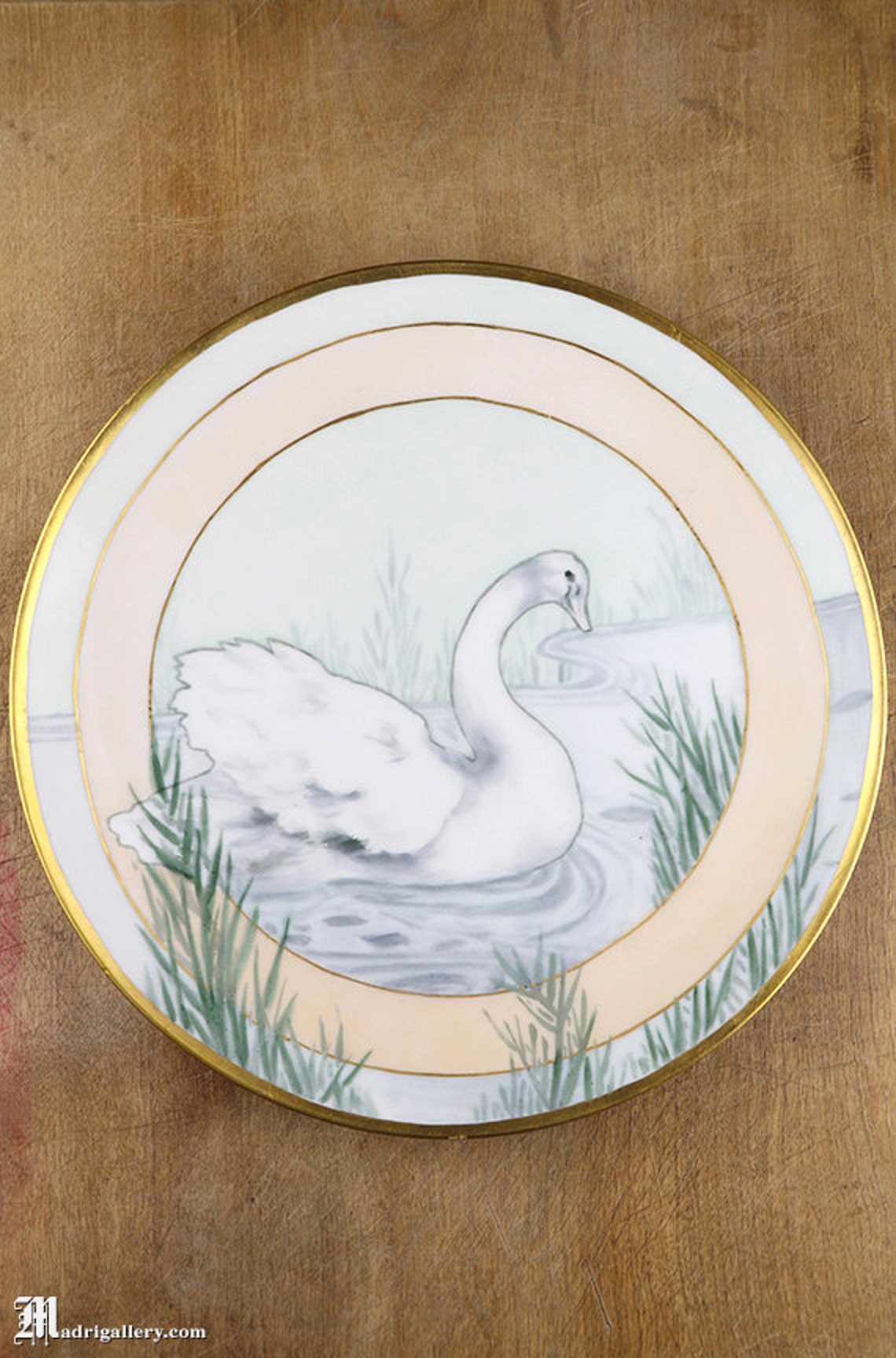 Antique Hand Painted Bird Plate, Porcelain Enamel Gilt Cabinet Plate ...