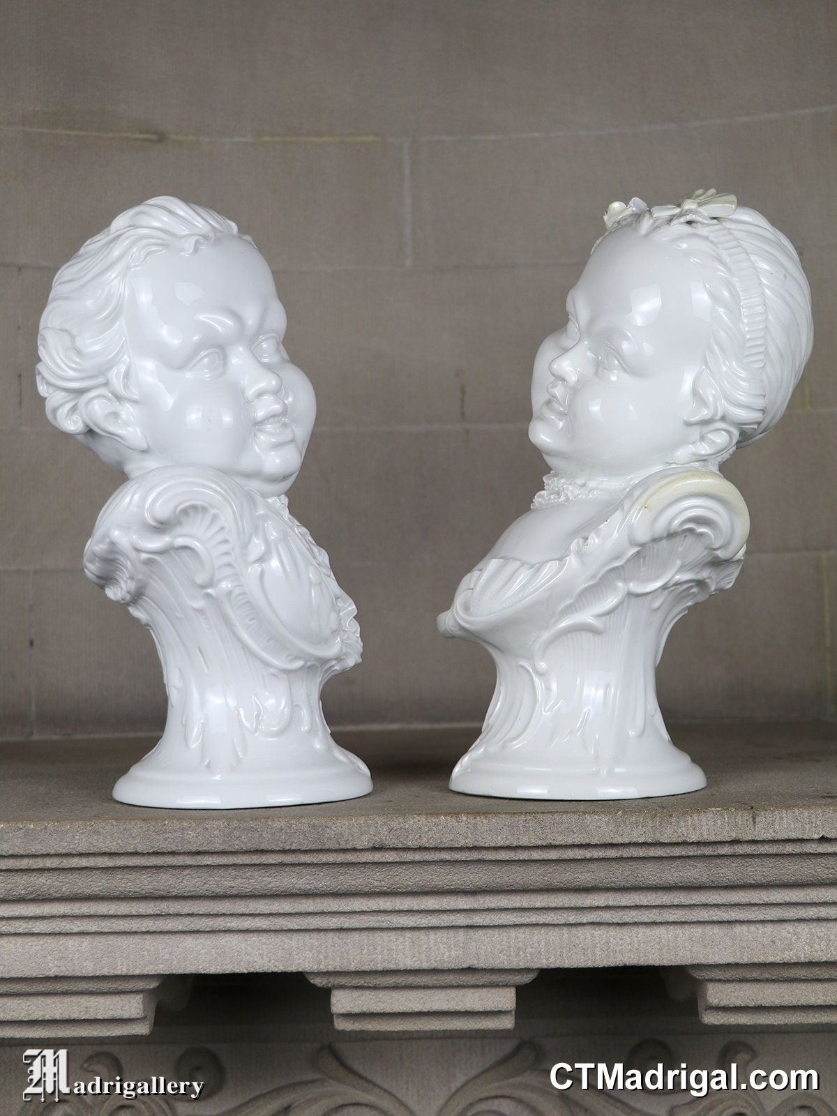 BIG Porcelain Portrait Bust Pair Two Antique Sculpture - Etsy