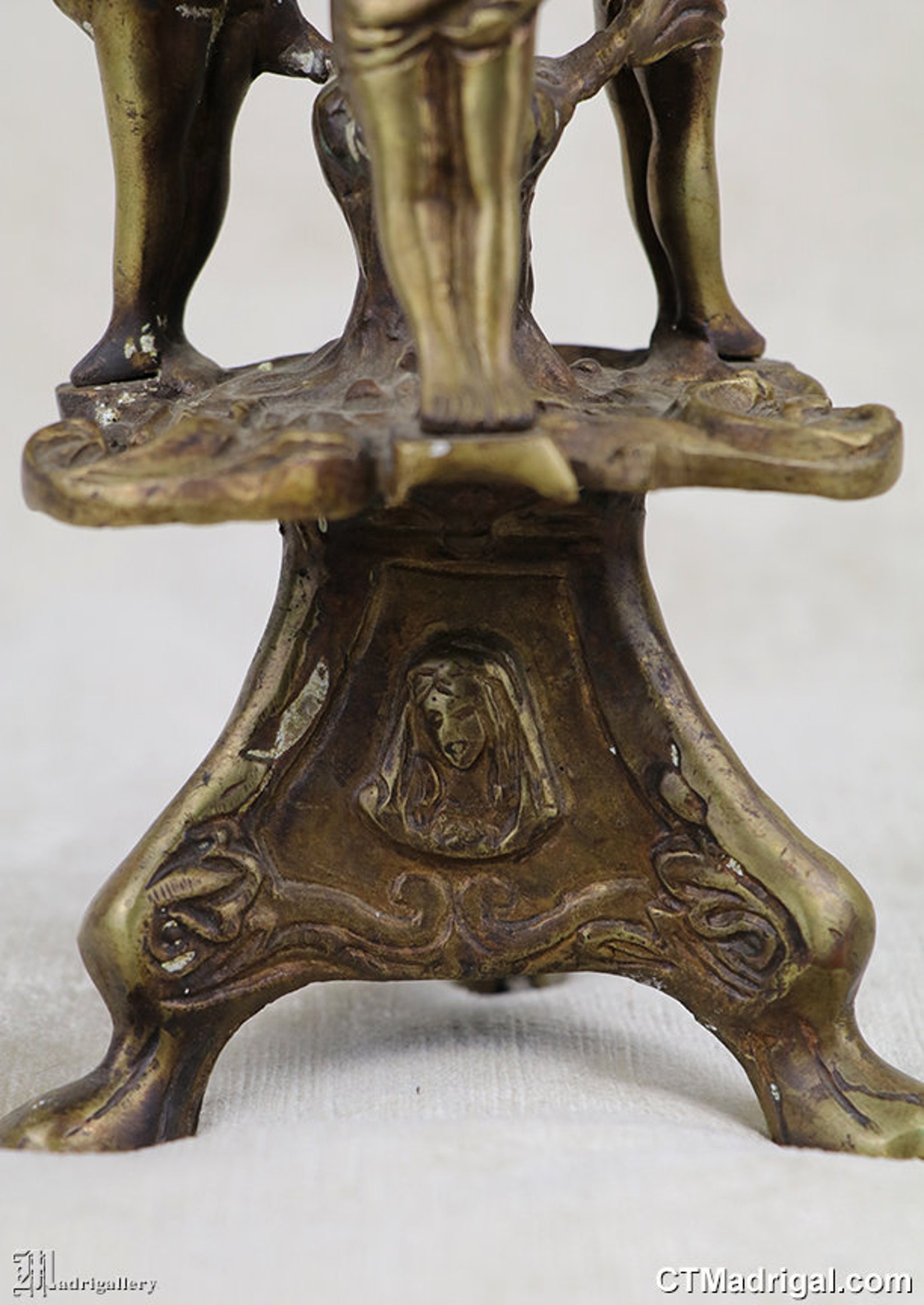 Antique Candlestick, Bronze Candelabra Candle Holder Figural Boy Putto ...