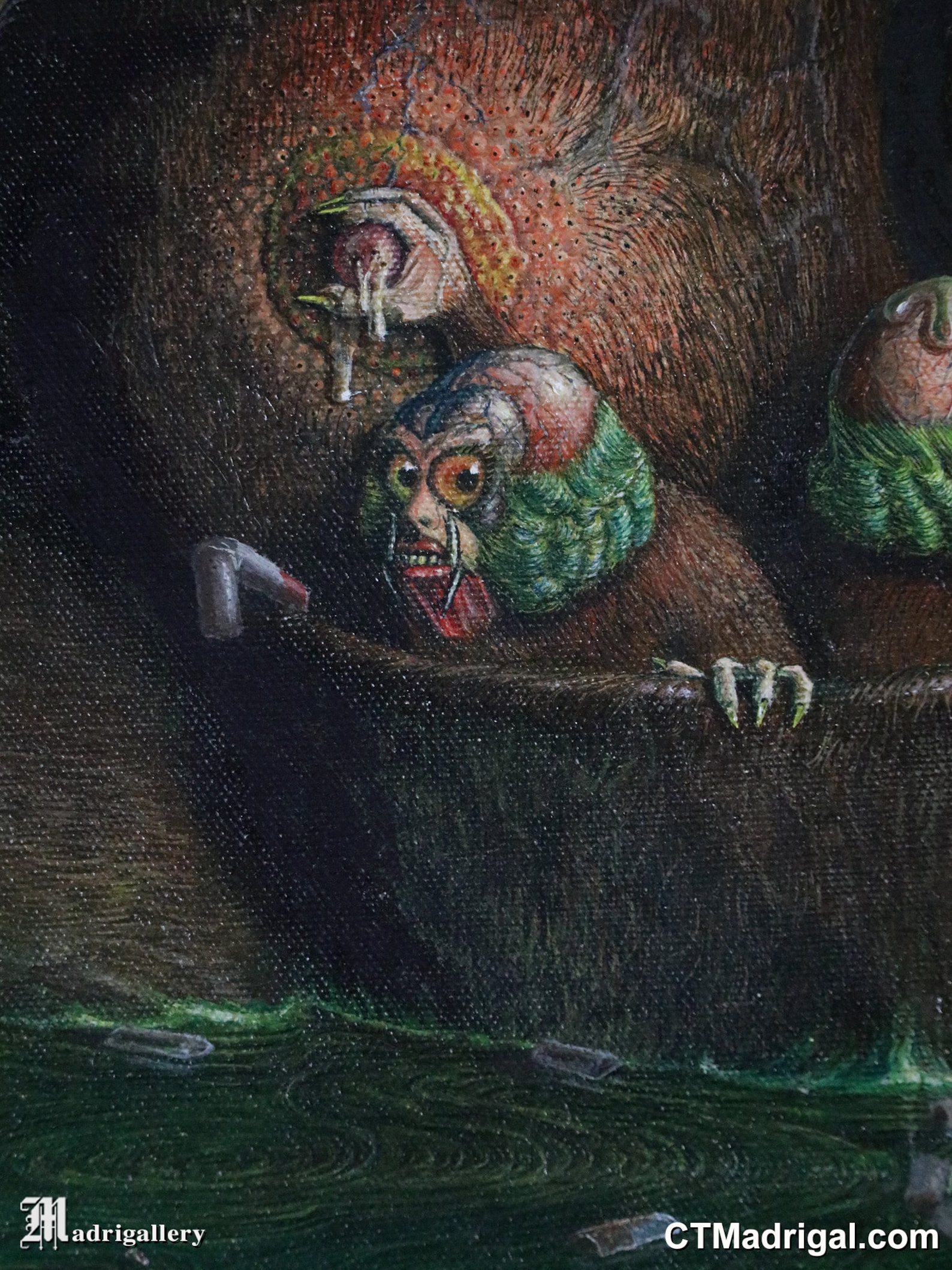Huge Old Surreal Painting Oil Portrait Painting Surrealist Monster ...