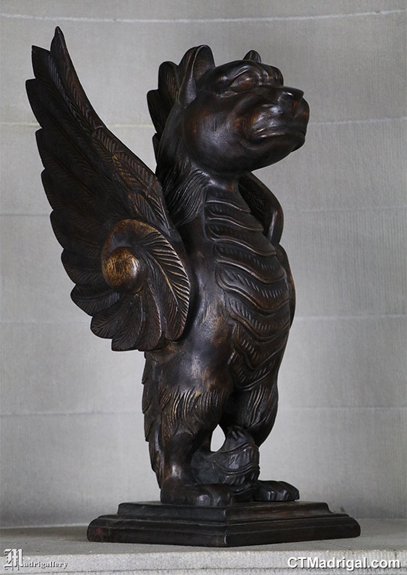 Antique Carved Wood Griffin Sculpture 18th 19th Century, Not Painting ...