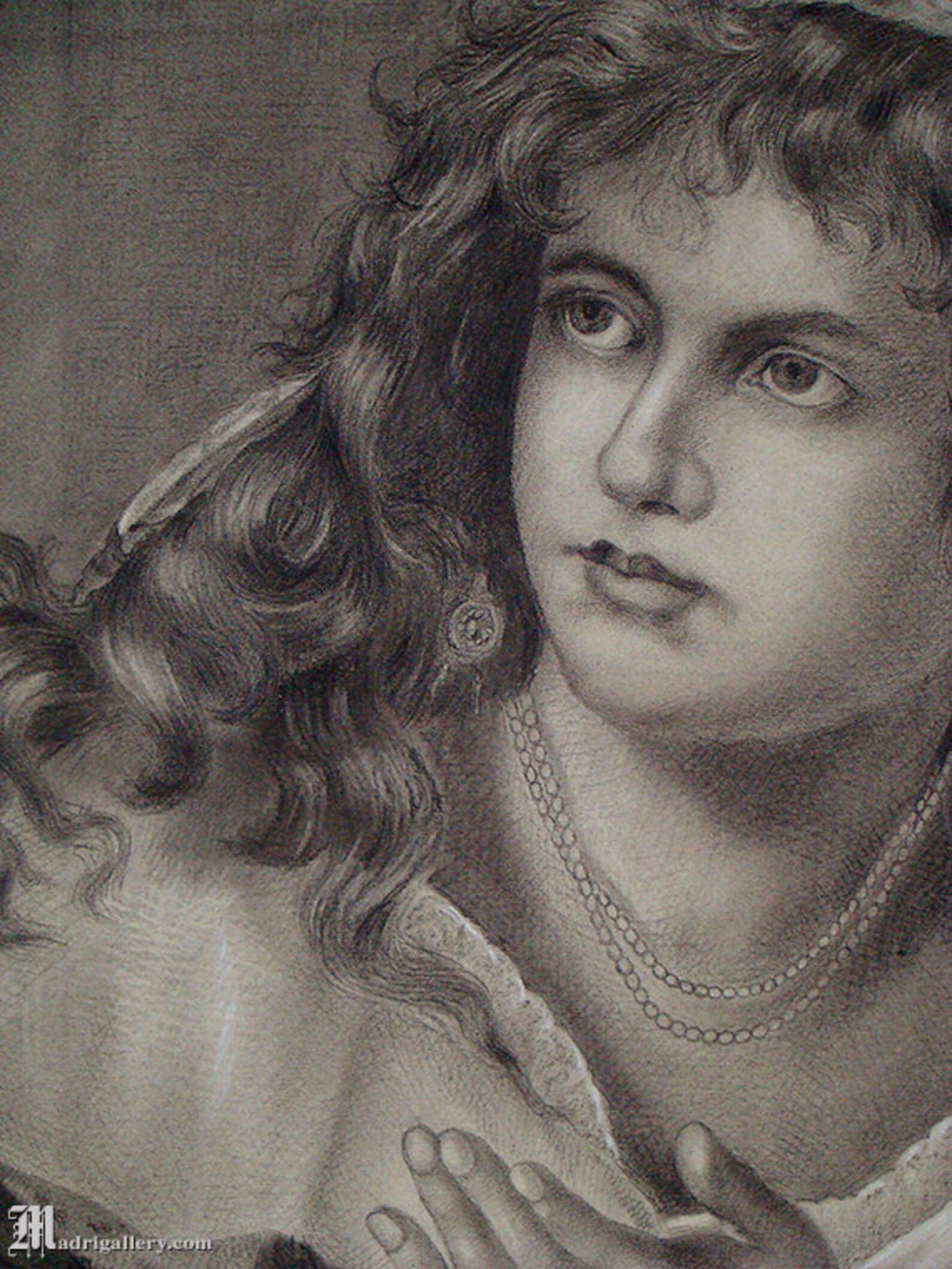 19th C. Gypsy Magic Antique Drawing Charcoal Portrait Drawing - Etsy