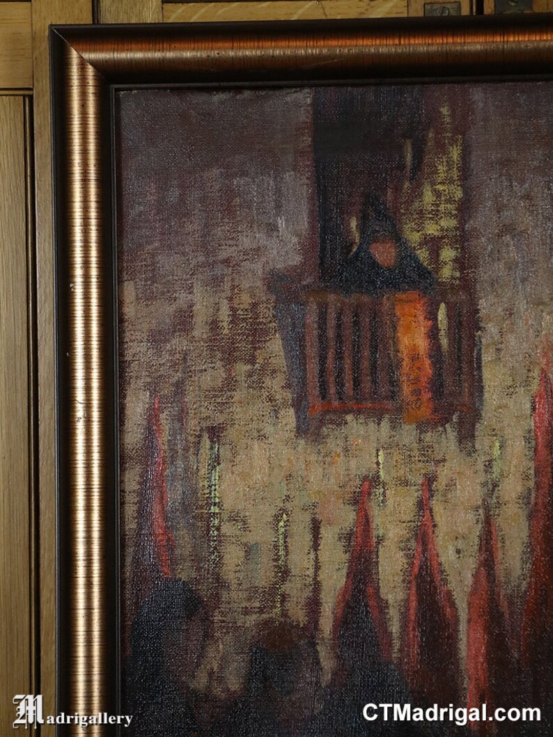 Antique Oil Painting, Christ on the Cross, Impressionist Religious ...