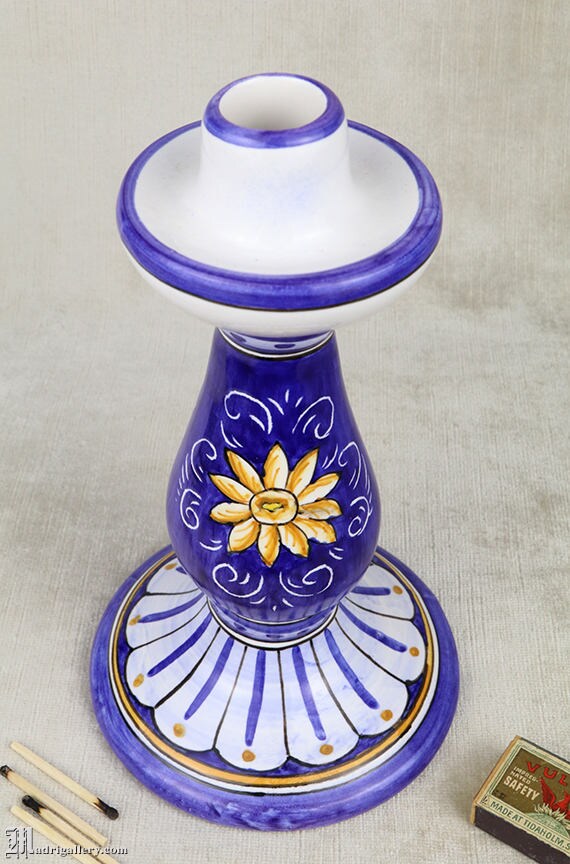 Italian Faience Candlestick, Griffin Candle Holder, Gryphon Dragon ...