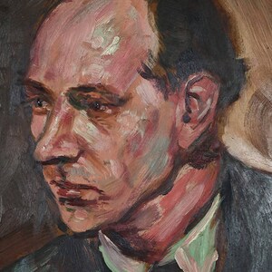 1956 Portrait Painting Gentleman, Midcentury Modern Mad Men Era Man ...