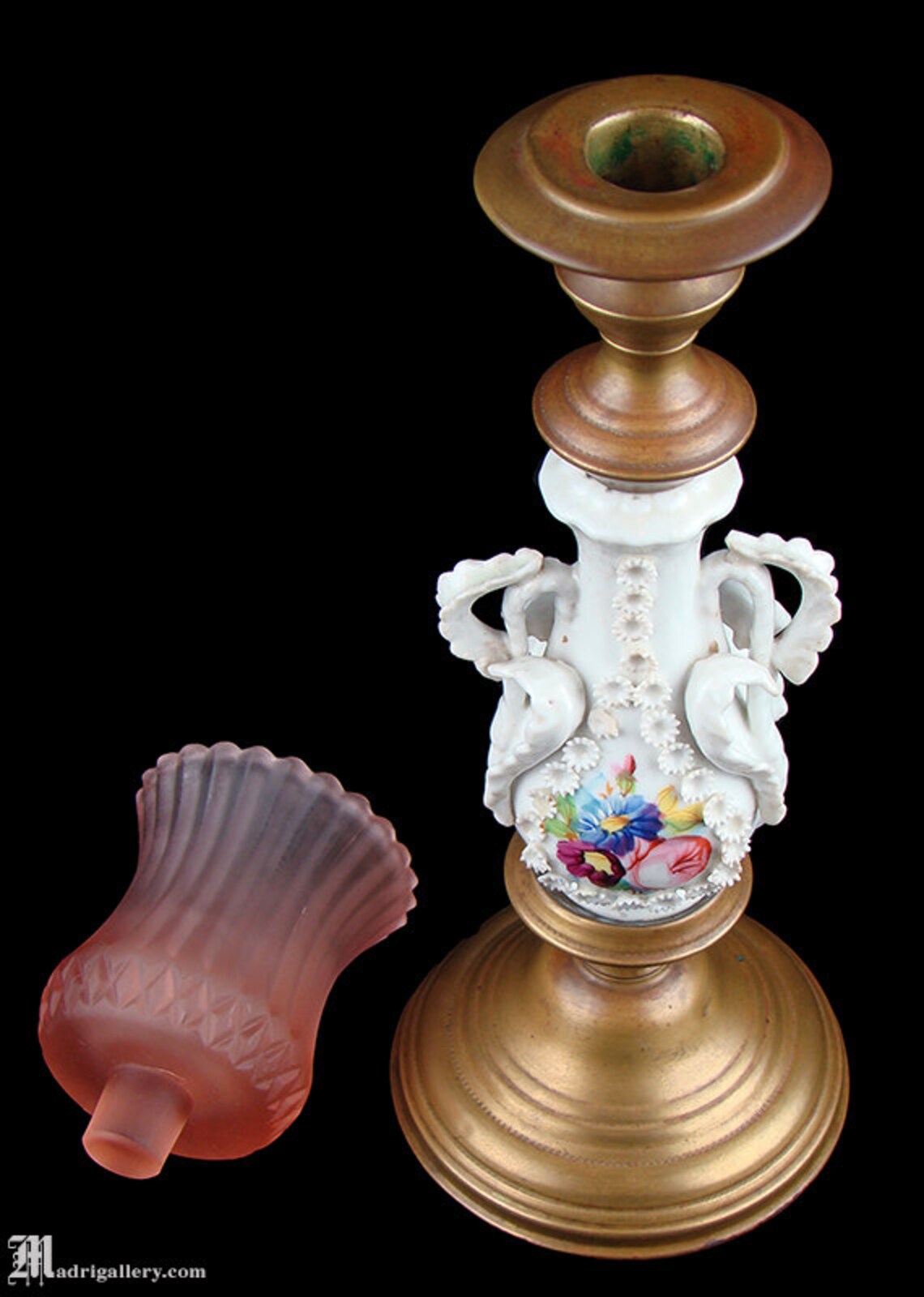 Antique Porcelain Candlestick Candle Holder, 19th Century Victorian ...