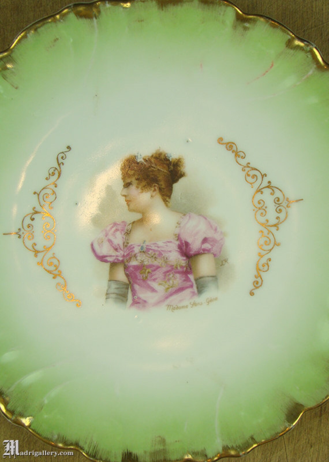 Pair of Antique Cabinet Portrait Plates, Hand-decorated Porcelain, 18th ...