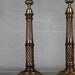 BIG Antique Turned Wood Candlestick Pair Two Tall Barley Twist Wooden ...