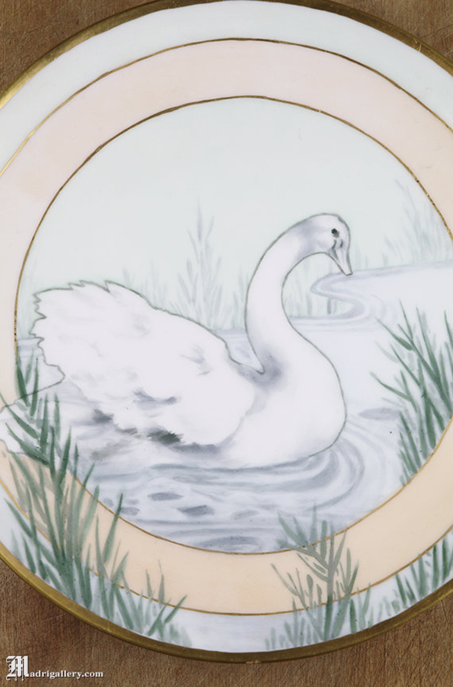 Antique Hand Painted Bird Plate, Porcelain Enamel Gilt Cabinet Plate ...