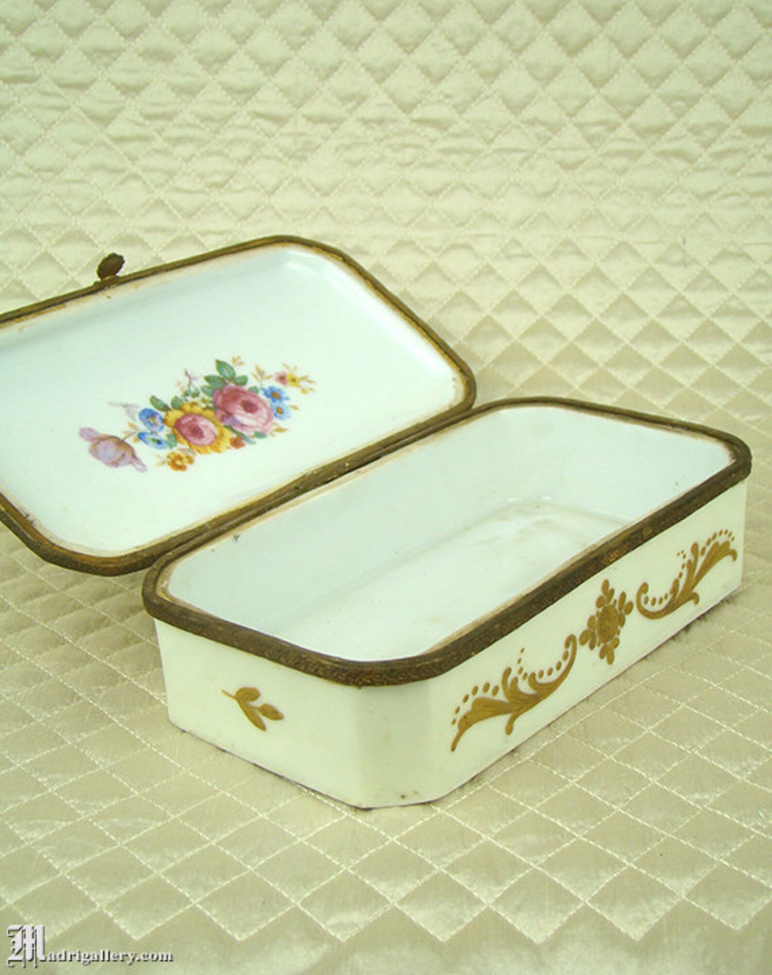 Antique Porcelain Box, Hand Painted French Landscape, Jewelry Trinket ...