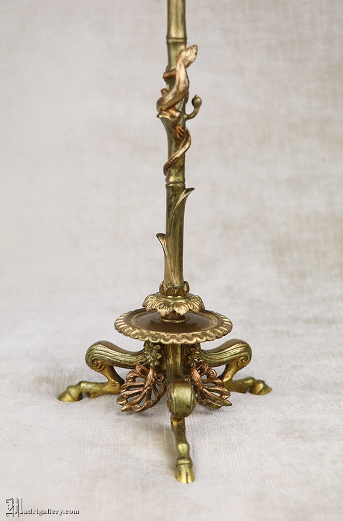 Antique Lizard Candlestick, Victorian Gilt Gilded Bronze Brass ...