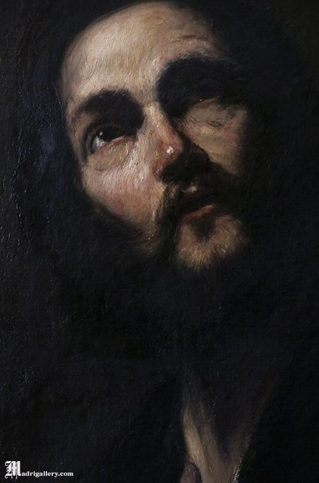 Large Oil on Canvas Portrait, John the Baptist, Man, Jesus Christ ...