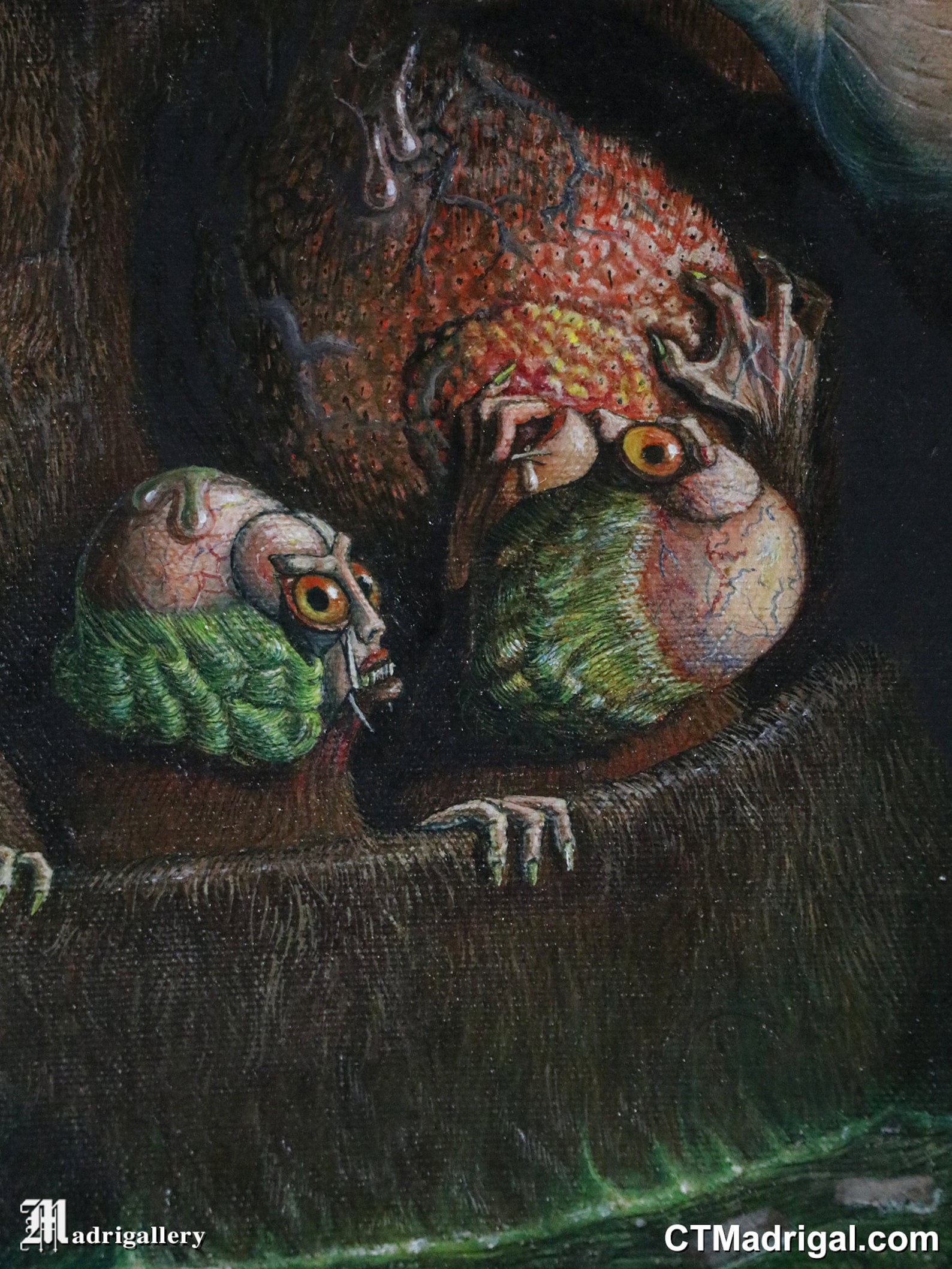 Huge Old Surreal Painting Oil Portrait Painting Surrealist Monster ...