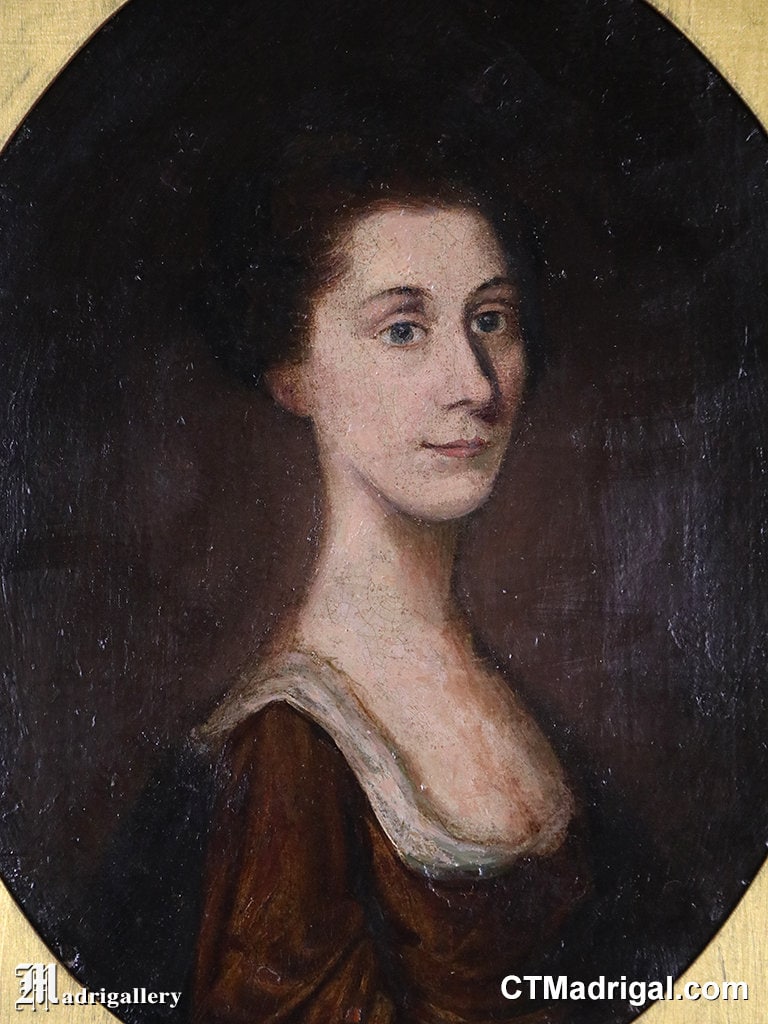 Antique Georgian Painting Oil Portrait on Canvas, 18th 19th Century ...