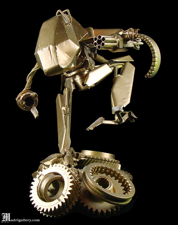 Sci-fi Machine Gun-toting Apocalyptic Robot Sculpture - Etsy