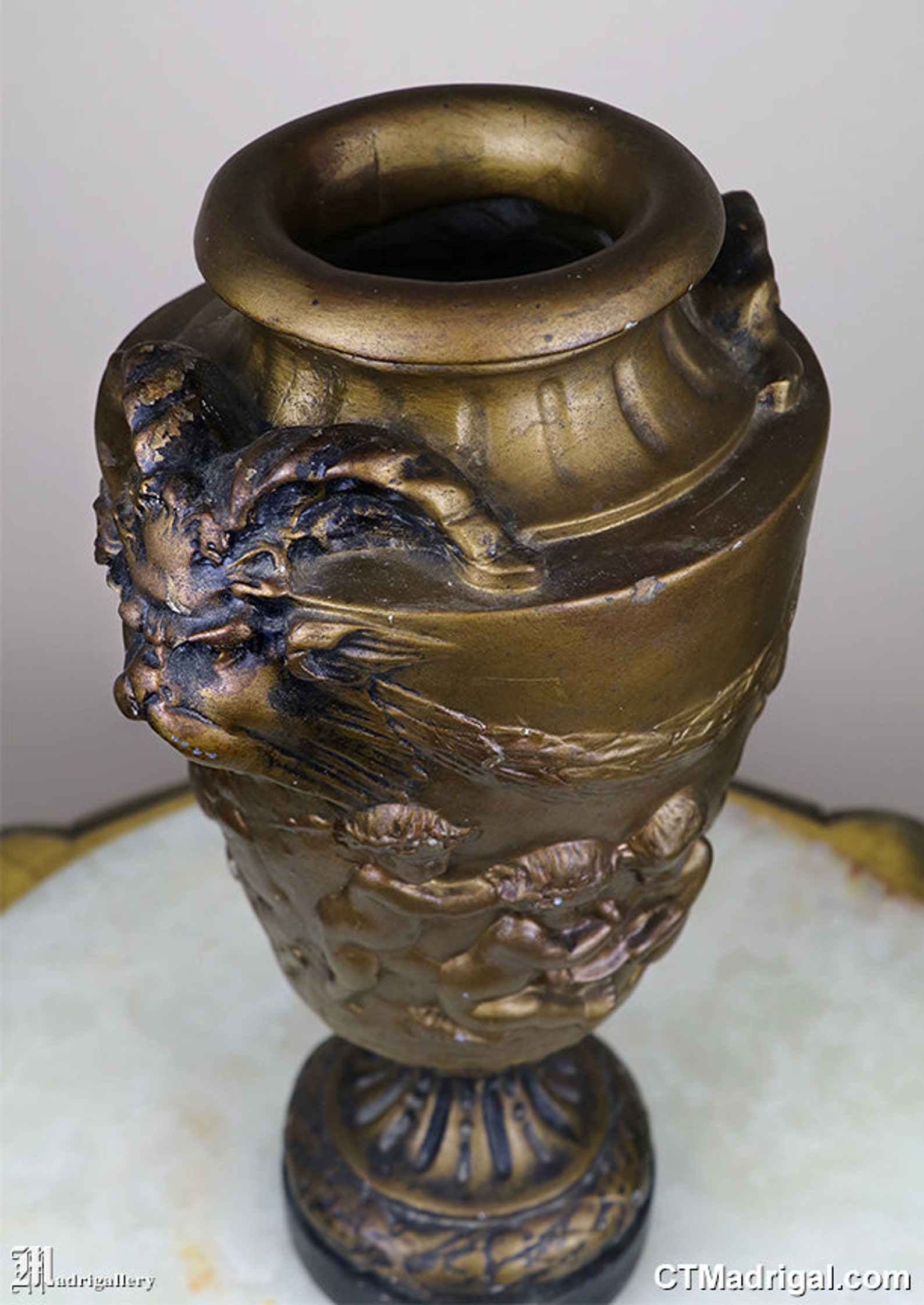 Devil Face Vase, Antique Grotesque Style Urn , Big Tall Centerpiece ...