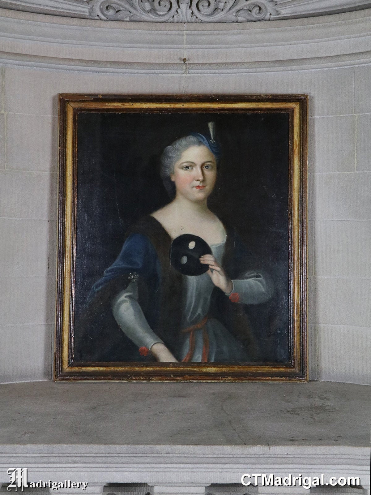 Large Antique Georgian Regency Oil Portrait Painting on Board Beautiful ...