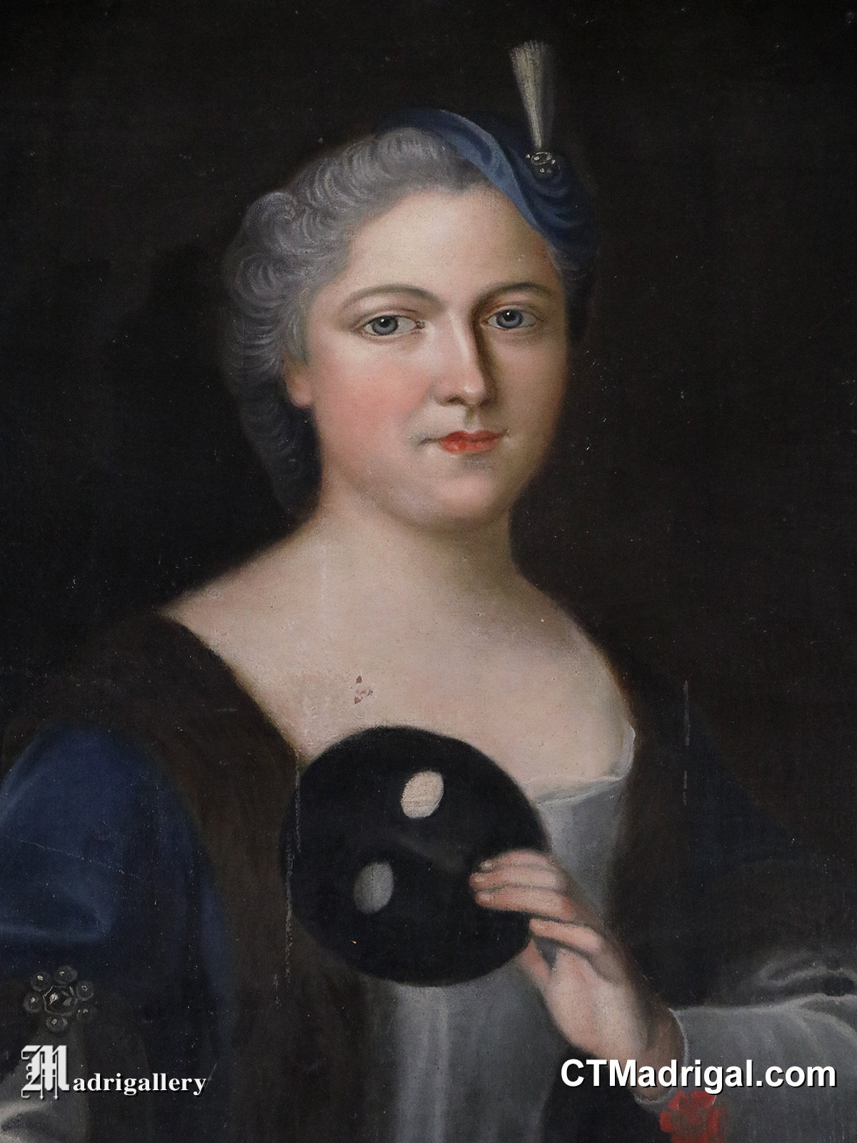 Large Antique Georgian Regency Oil Portrait Painting on Board Beautiful ...