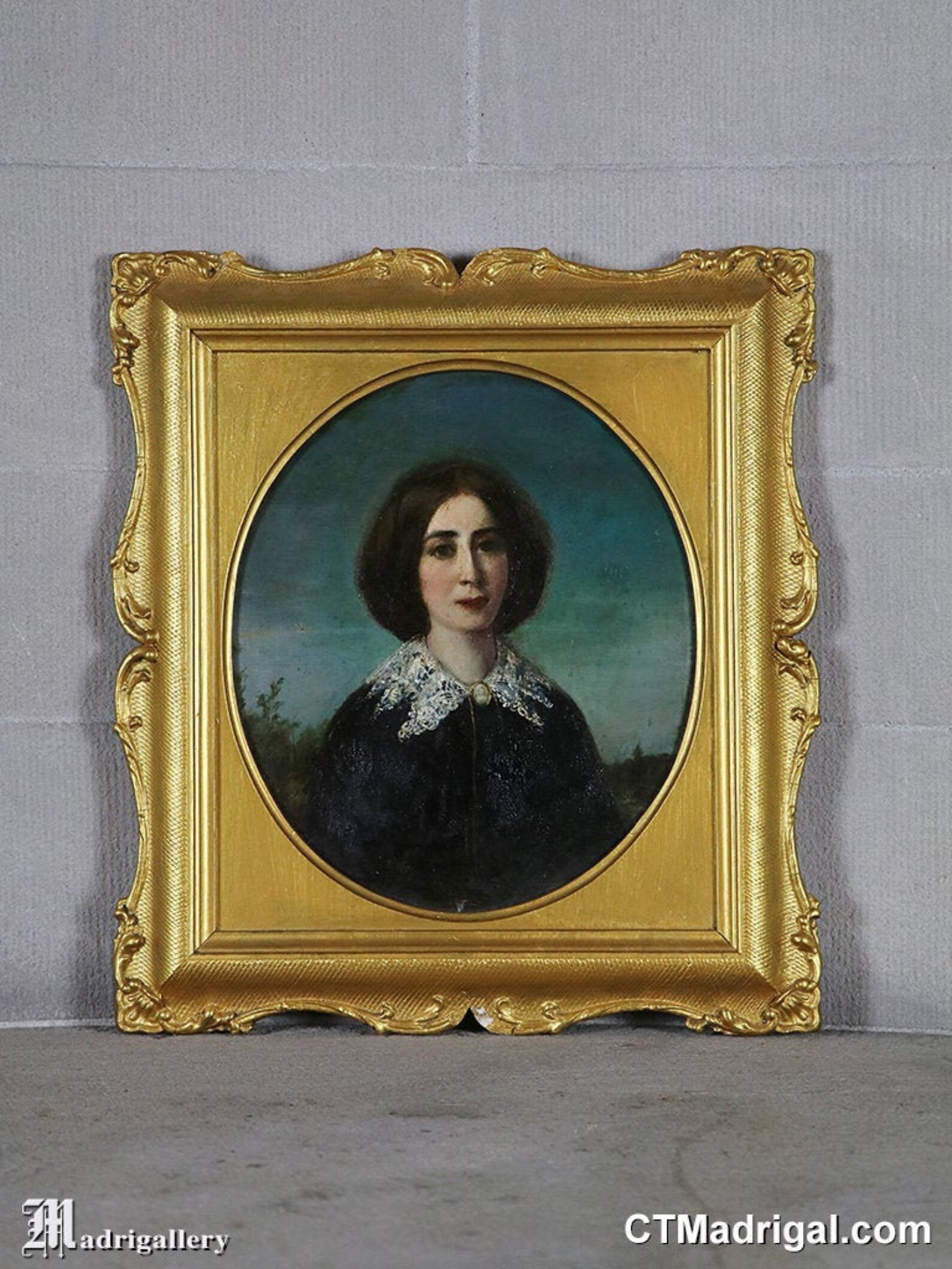 Antique Victorian Painting Oil Portrait on Canvas, 19th Century Young ...
