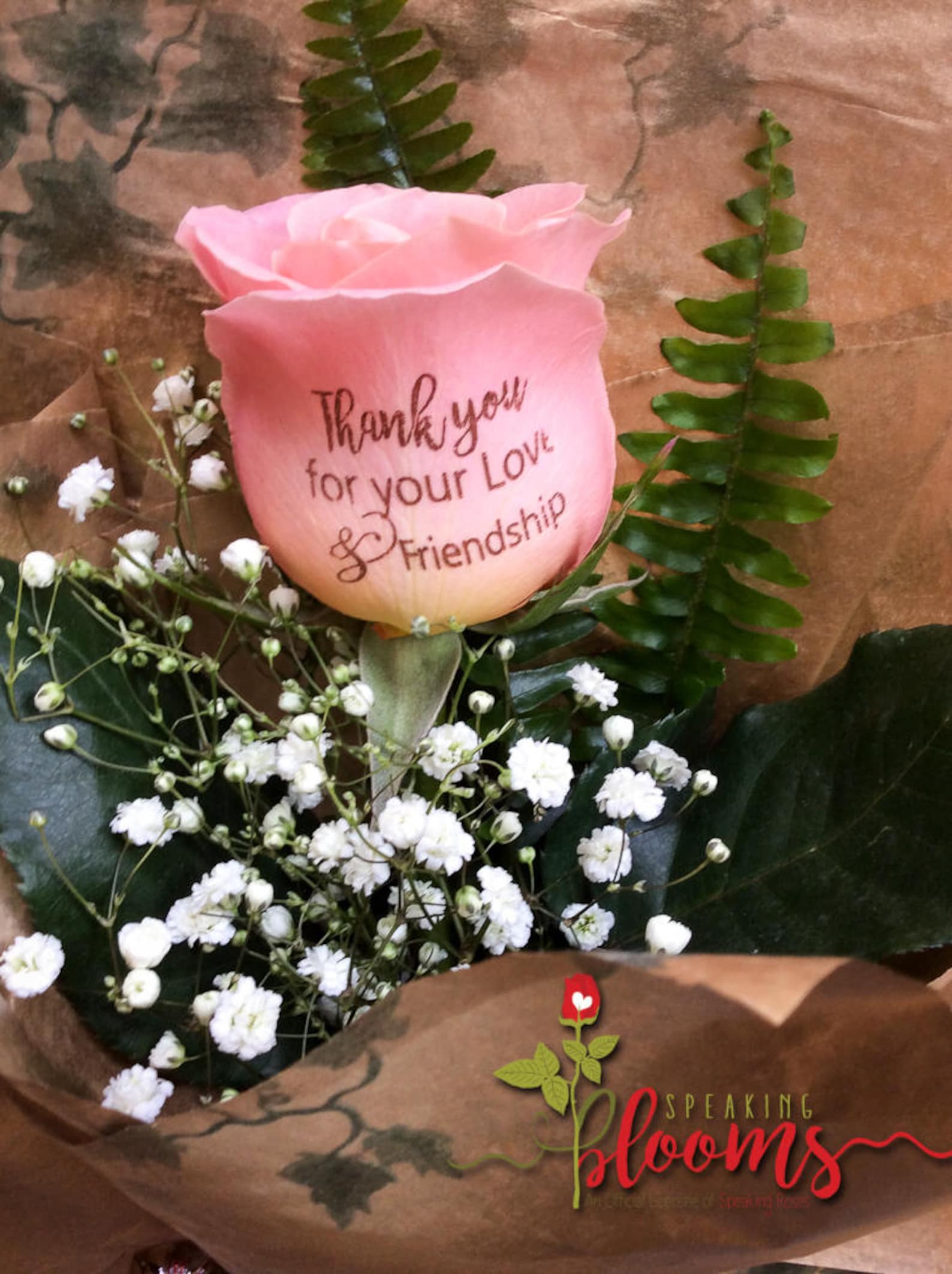 Six Fresh Premium Long Stem Roses With Thank You for Your Love ...