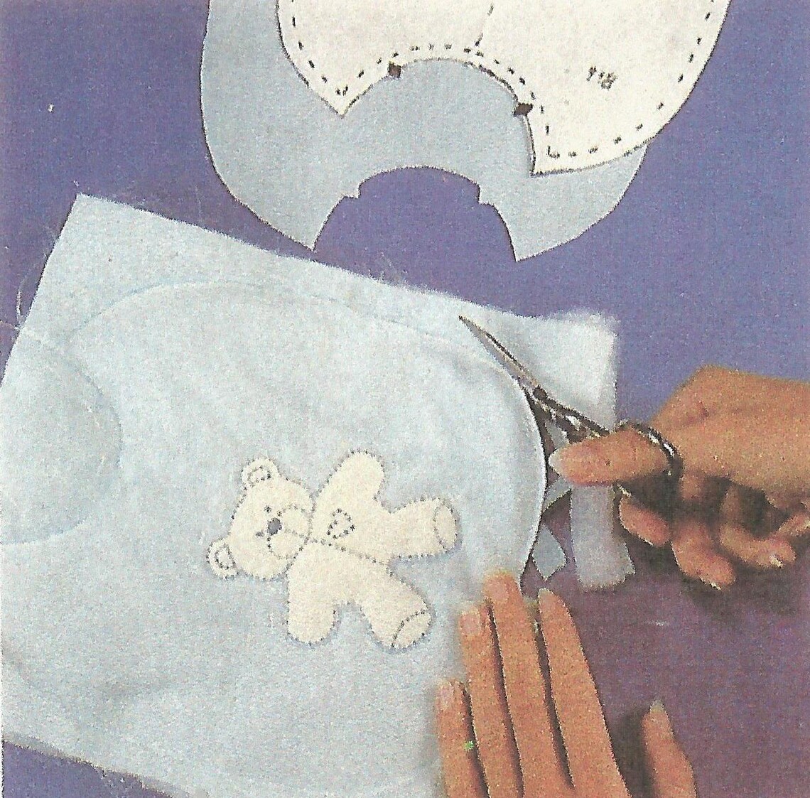 Quilting / Shadow Applique - Baby's Teddy Bear Bib (downloadable PDF ...