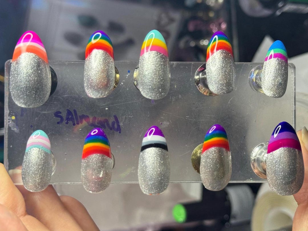 PRIDE All Flags Gel Press on Nails (12 Piece Set) - Colorful Nail Art ...