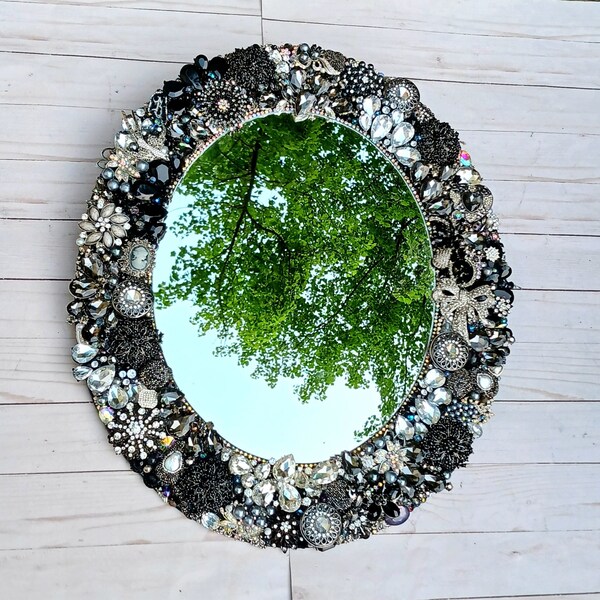 Rhinestone Mirror - Etsy
