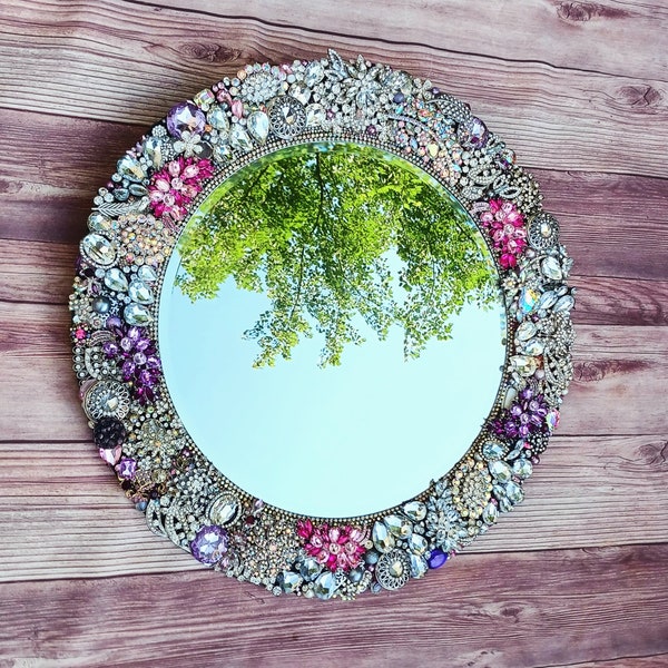 Rhinestone Mirror - Etsy