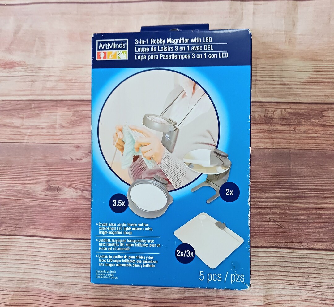Hobby Magnifier With LED Light, Hands-free Vision Aid, Reading Light, 2 ...
