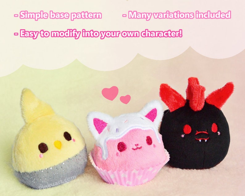 Mochi Plush sewing Pattern Tutorial Book .PDF Embroidery | Etsy