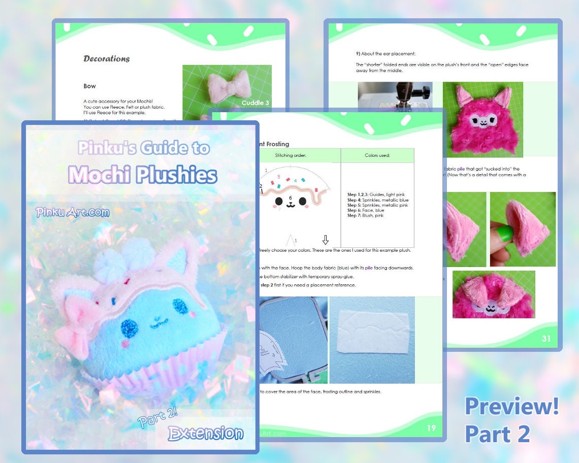 Mochi Plush Sewing Pattern Tutorial Book .PDF Embroidery | Etsy