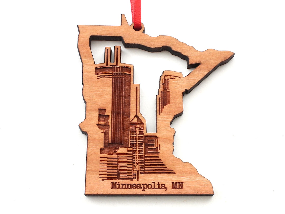 Minneapolis Downtown Skyline in Minnesota Outline - Engraved ...