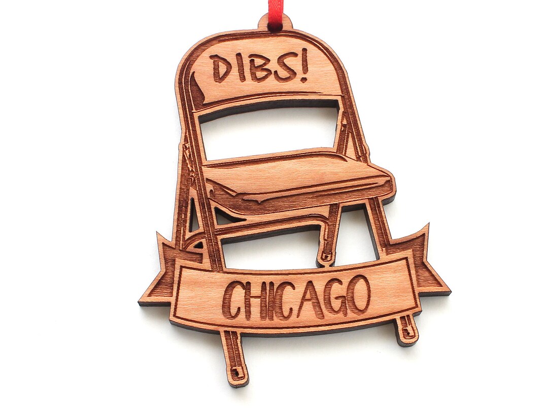 Chicago Dibs Folding Chair Icon Ornament - Chicago Engraved Parking ...