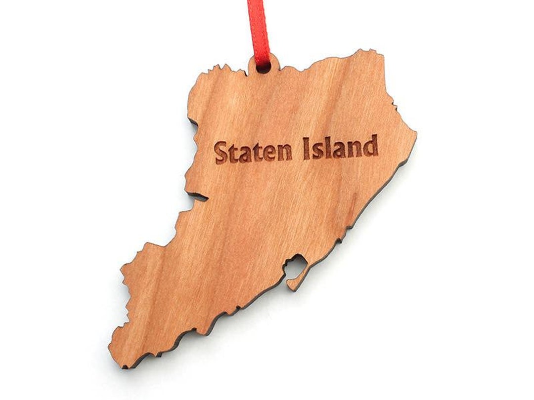 Staten Island NYC Borough Shape Ornament - Staten Island Engraved NYC ...