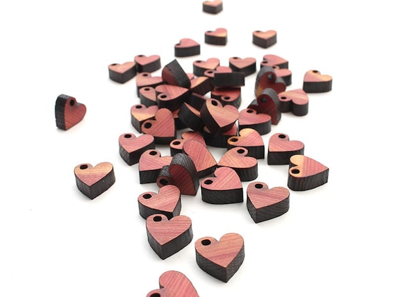 Heart Small Mini Charm Cutouts Made From Aromatic Cedar Wood | Etsy