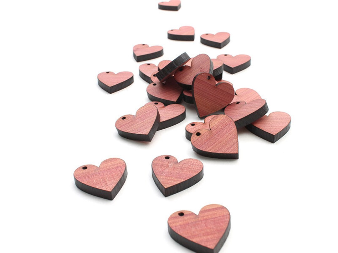 Heart Cutouts Large Mini Wood Charm Crafted From Aromatic Red Cedar ...