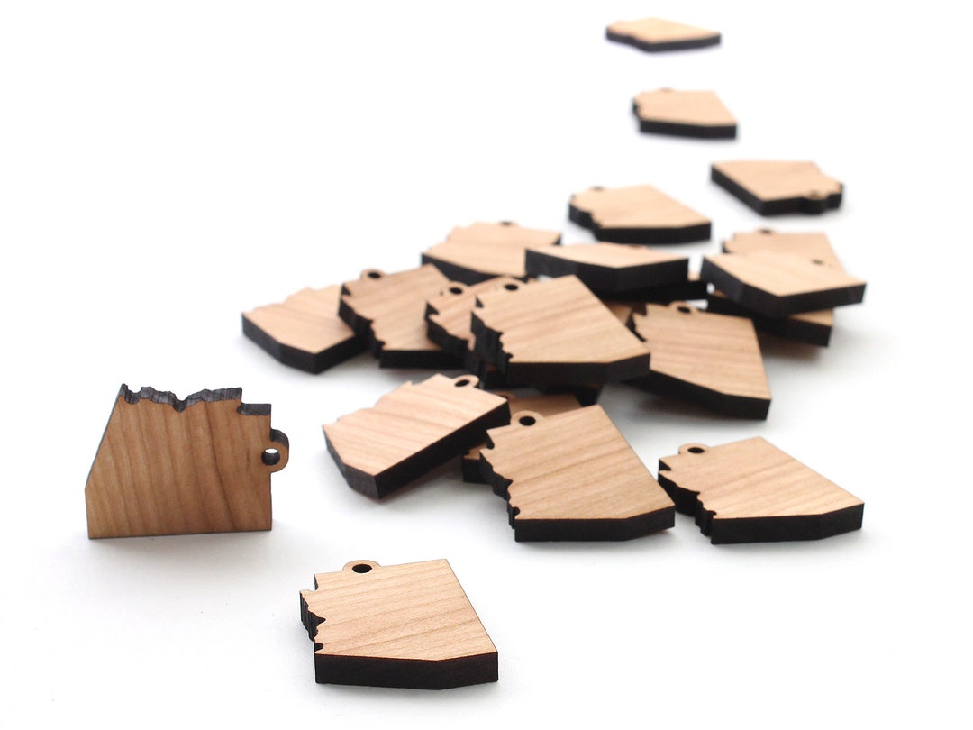 Arizona AZ Mini Wood Charms - State Cutout Jewelry and Craft Accessory ...