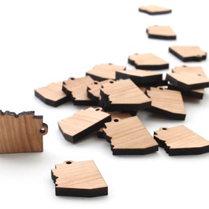 Michigan-lp MI Mini Wood Charms State Cutout Jewelry and Craft ...