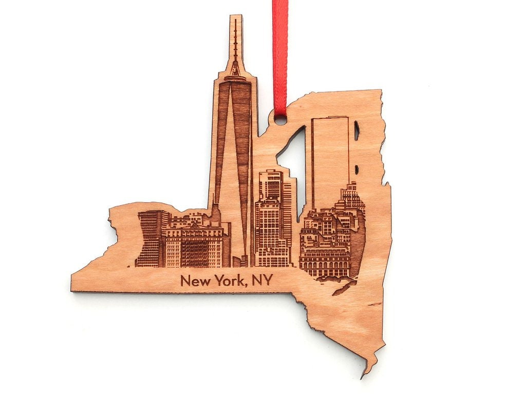 New York City Skyline State Cutout Ornament NYC Skyline | Etsy
