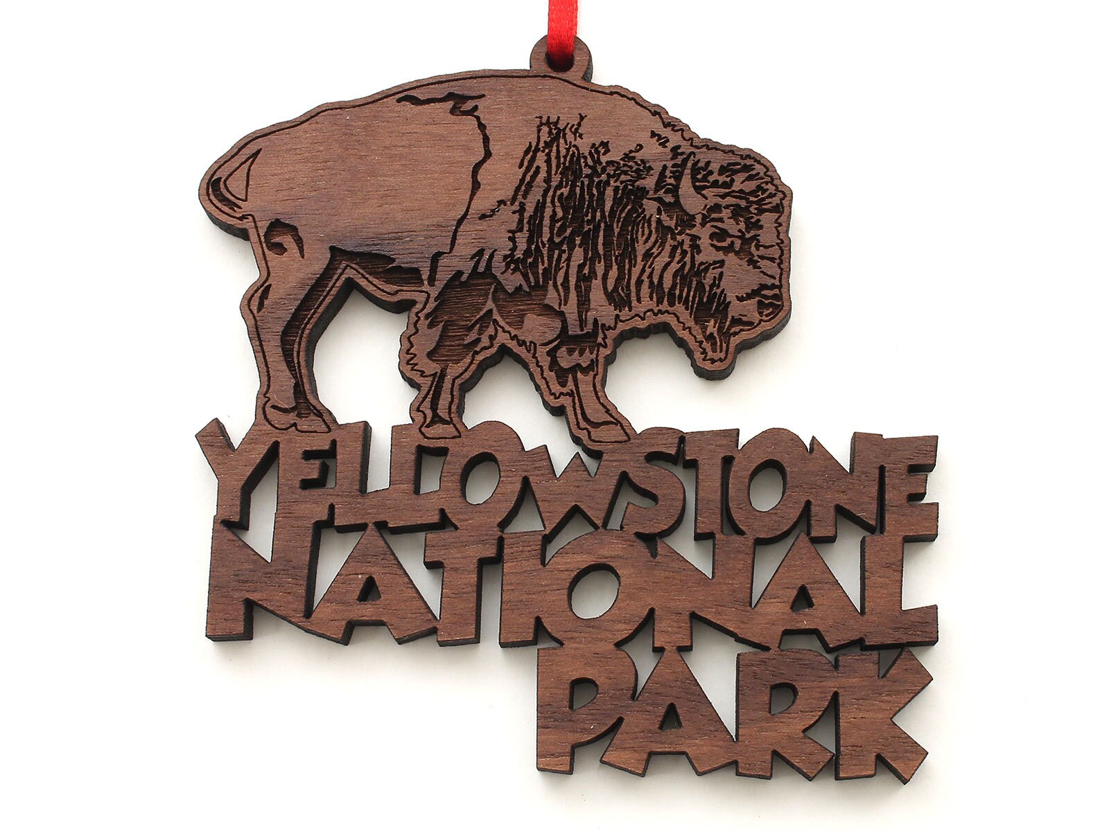 Yellowstone National Park WY Bison Cutout Ornament - Wyoming Bison ...