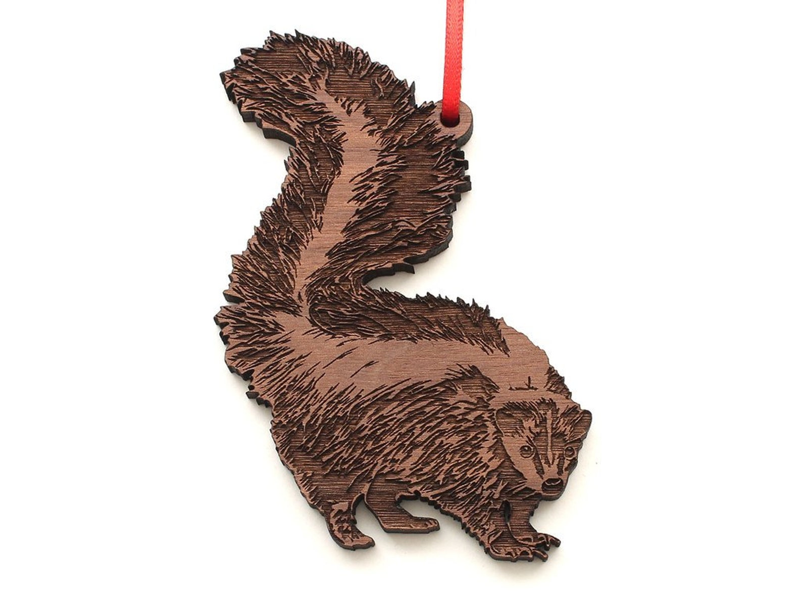 Skunk Ornament Striped Skunk Wood Christmas Ornament Black - Etsy