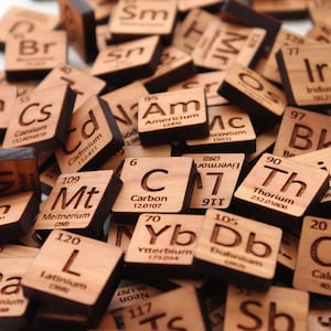 118 Piece Periodic Table of Elements Tile Set - Wood Element Tiles ...