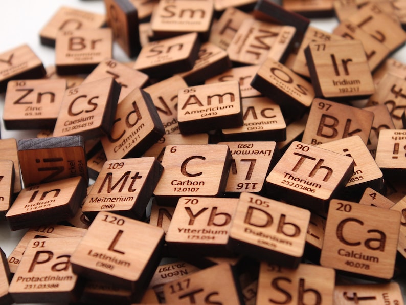118 Piece Periodic Table of Elements Tile Set - Wood Element Tiles ...