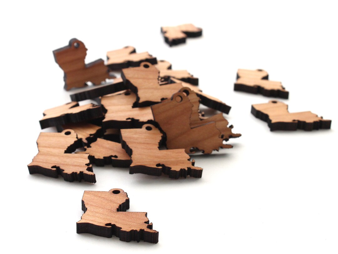 Louisiana LA Mini Wood Charms - State Cutout Jewelry and Craft ...