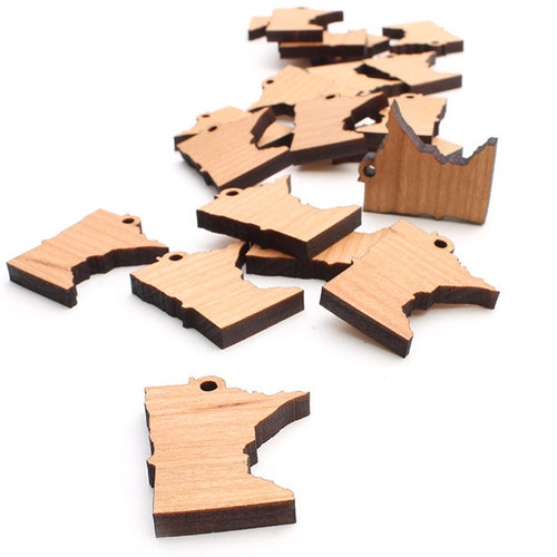 Wisconsin WI Mini Wood Charms State Cutout Jewelry and Craft | Etsy