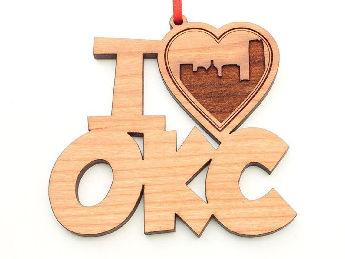 Oklahoma City I Heart OKC - Oklahoma City OK Skyline in Heart Shape ...